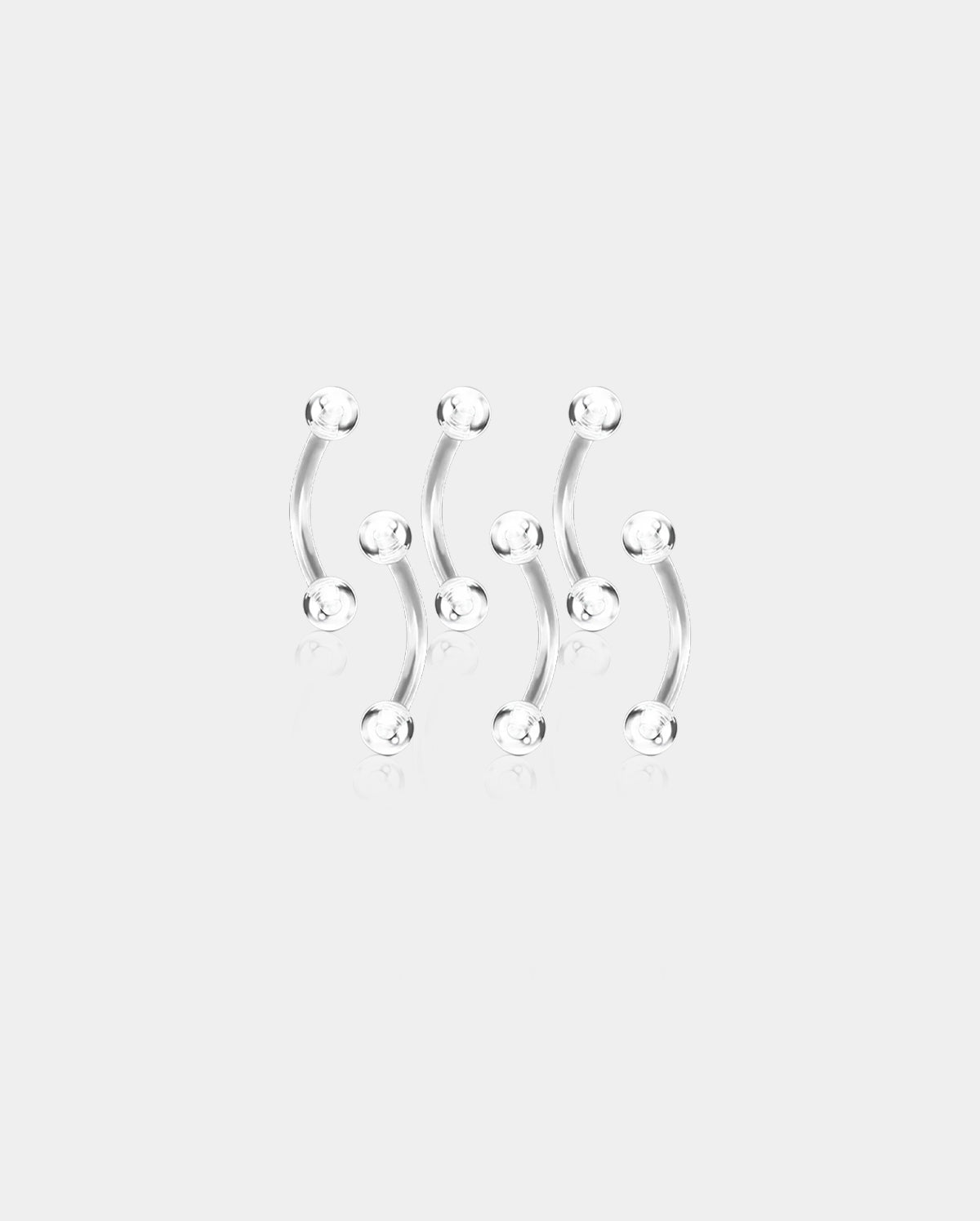 Oufer 6Pcs Acrylic Transparent Eyebrow Piercing Retainers Pack