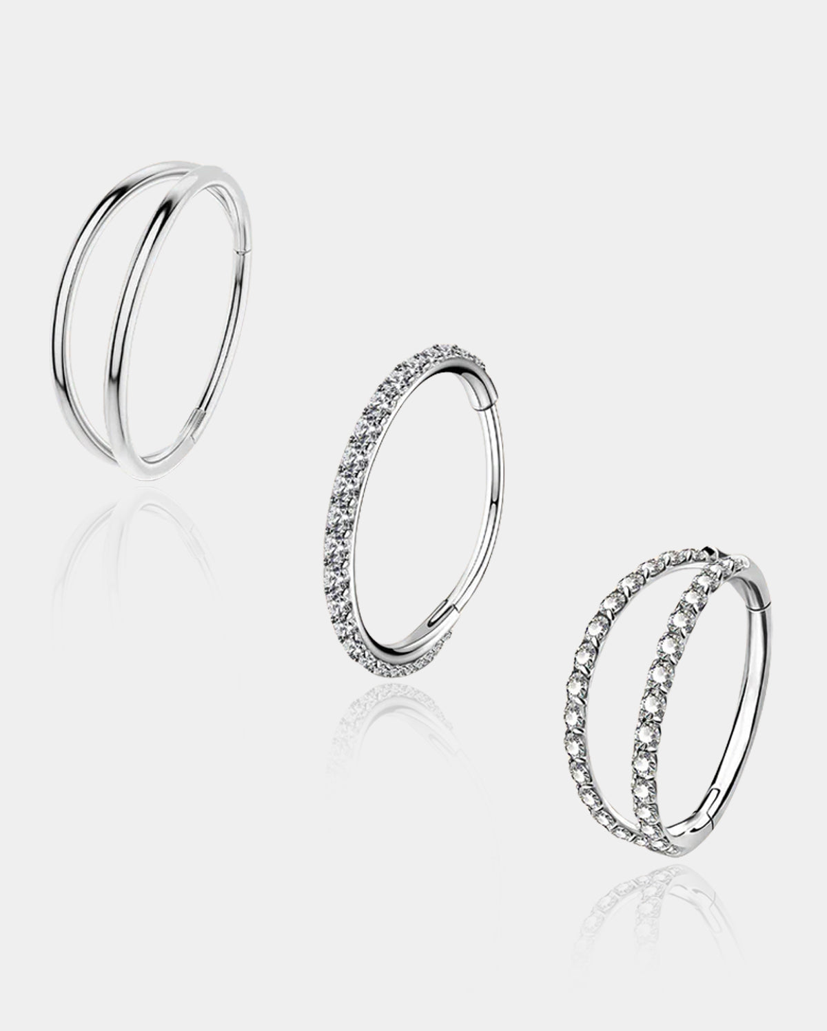 OUFER Double Hoop Nose Piercing Set