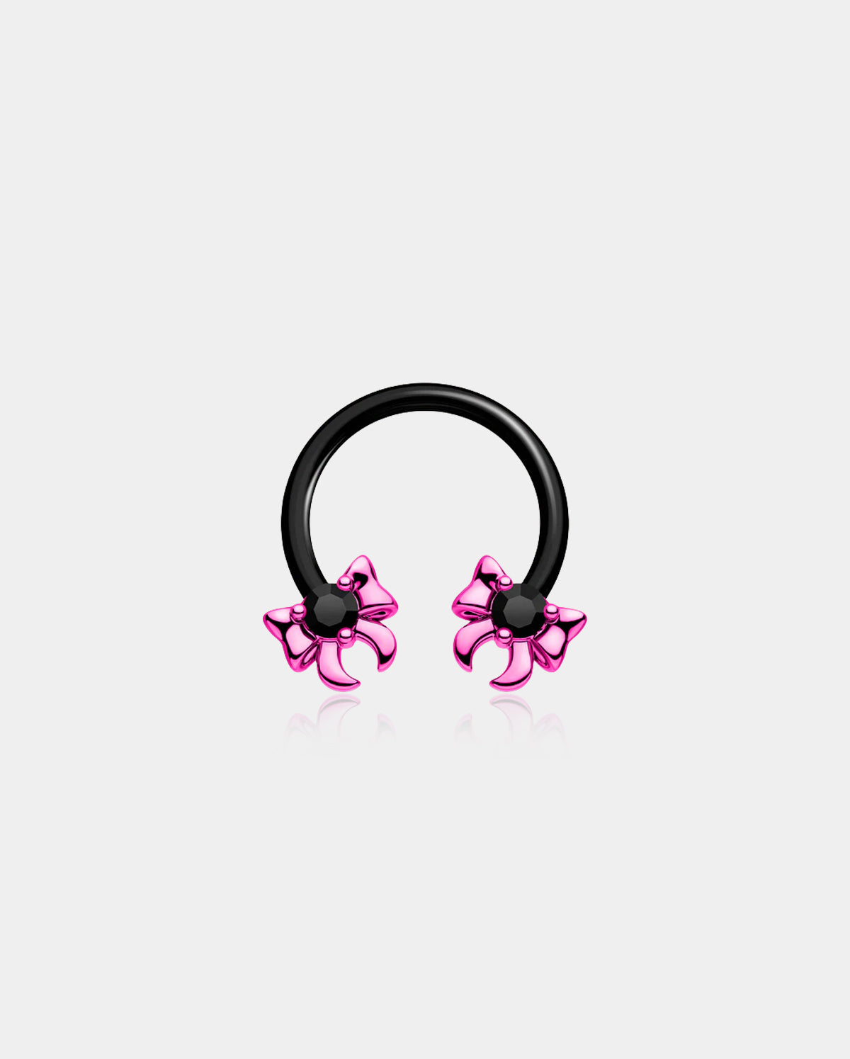 OUFER Pink Bow Black Septum Ring