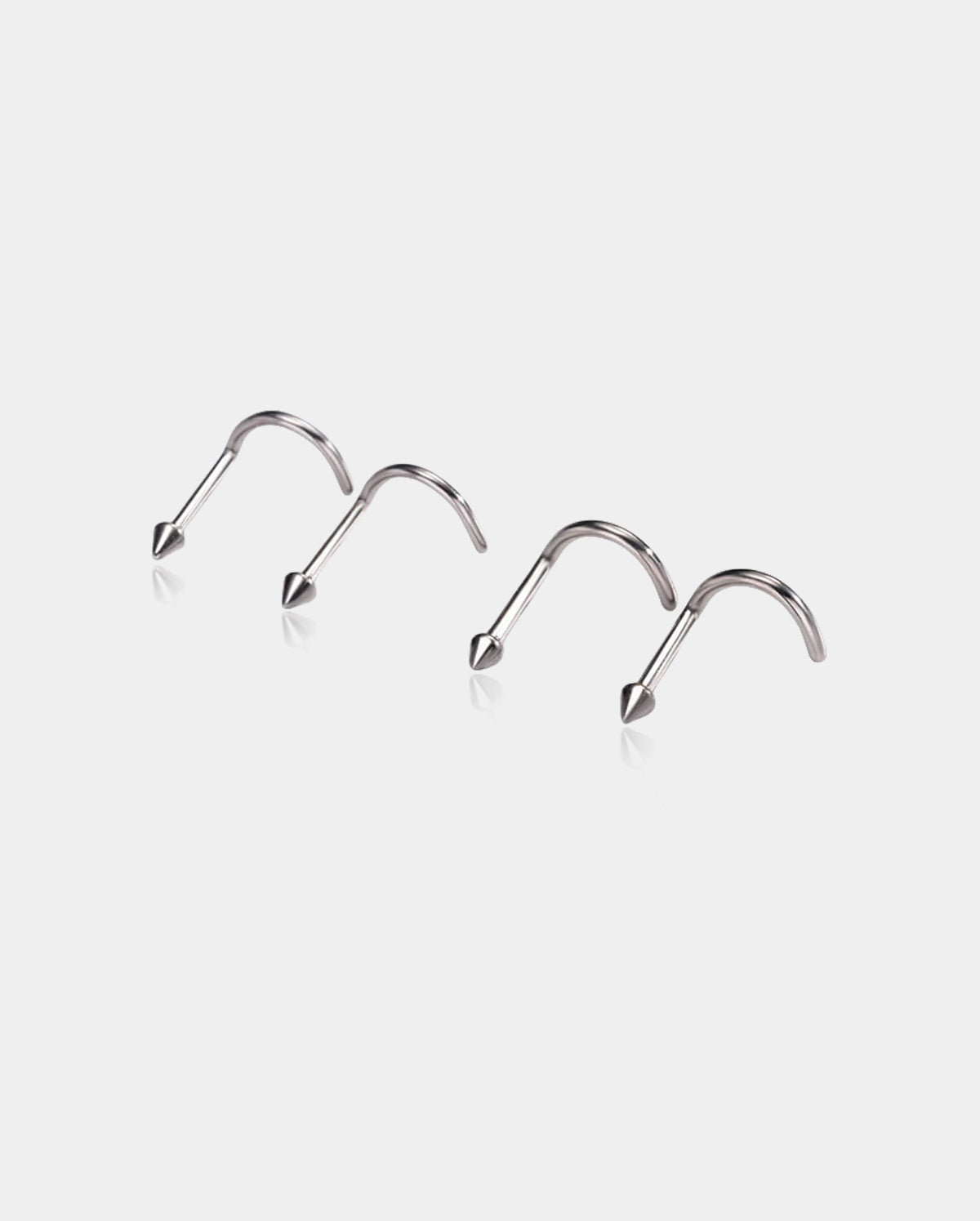 Oufer 18/20G Titanium Spike Corkscrew Nose Stud Pair