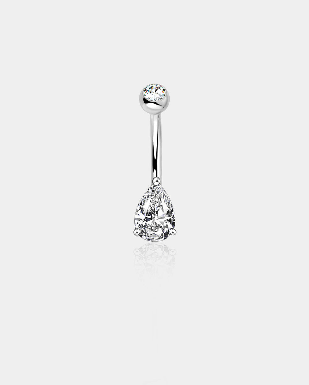 14 Gauge Belly Button Ring White Gold Belly Button Rings Teardrop Belly ...