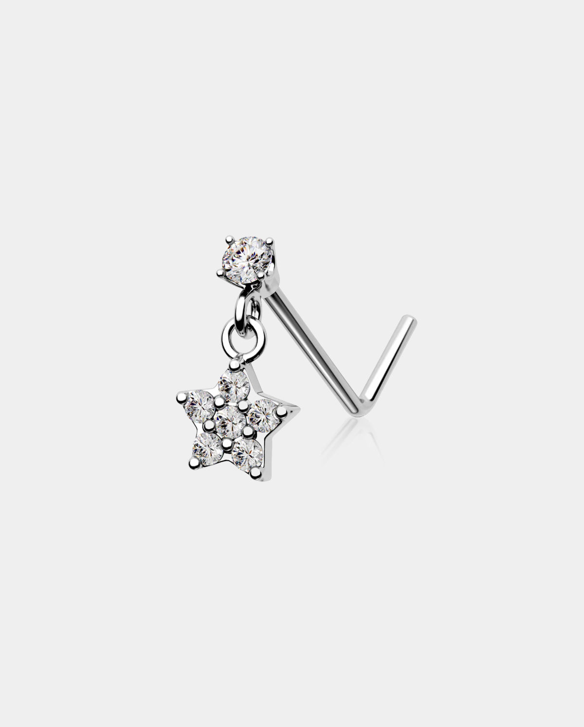 OUFER 20G Star Dangle Nose Stud L Shaped Nose Stud Jewelry