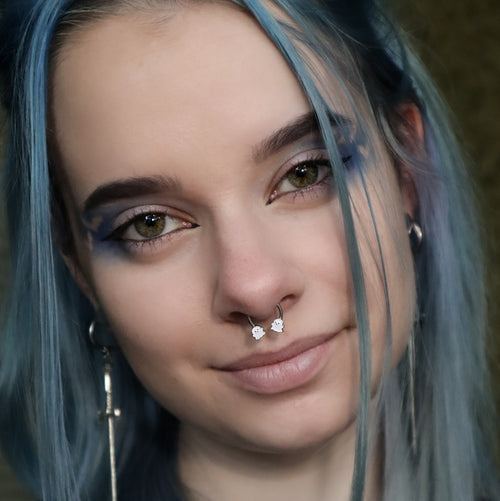 Cute Ghost Septum Ring White Halloween Septum Horseshoe