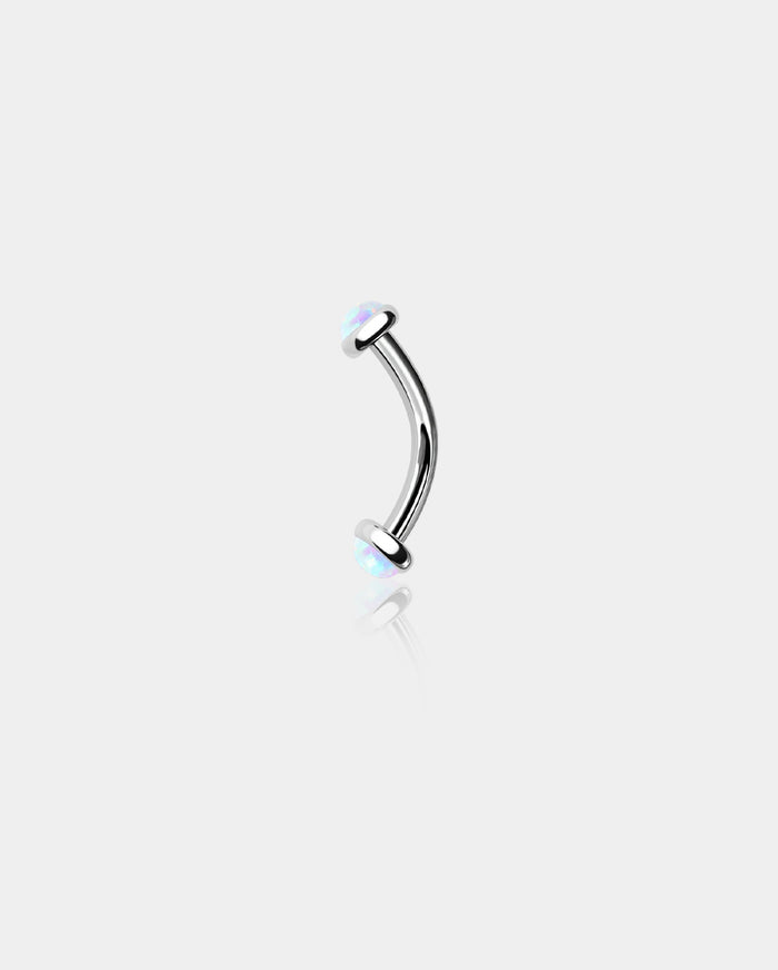 Oufer Titanium Rook Piercing 16G Opal Internally Threaded Rook Barbell