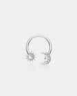 Sun and Moon Septum Ring Diamond Septum Horseshoe
