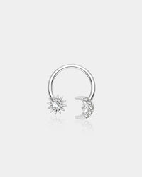 Sun and Moon Septum Ring Diamond Septum Horseshoe