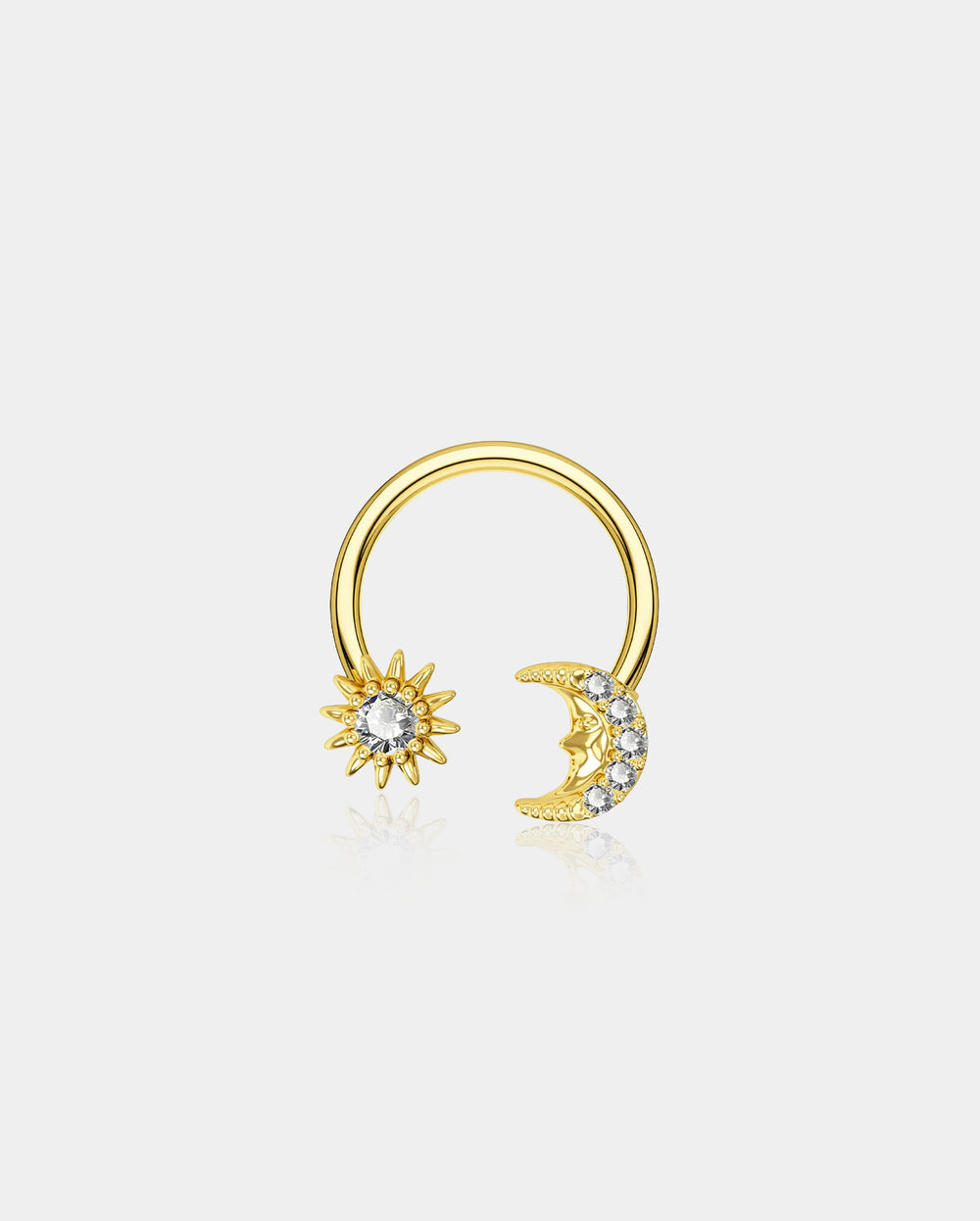 Sun and Moon Septum Ring Diamond Septum Horseshoe