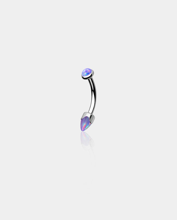 Oufer Opal Rook Piercing 16G Titanium Internally Threaded Rook Barbell