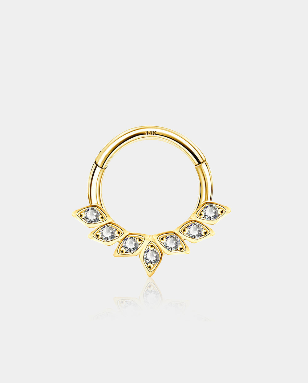 Gold Daith Earring CZ Gold Daith Jewelry 14K Gold Daith Earring