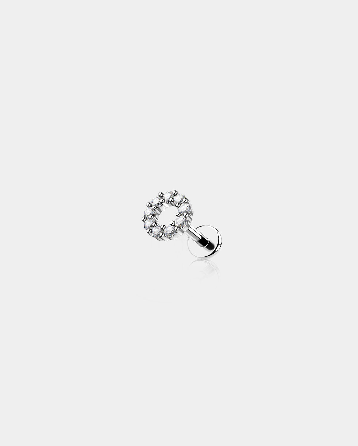 OUFER Clear CZ Top Internally Threaded Helix Stud