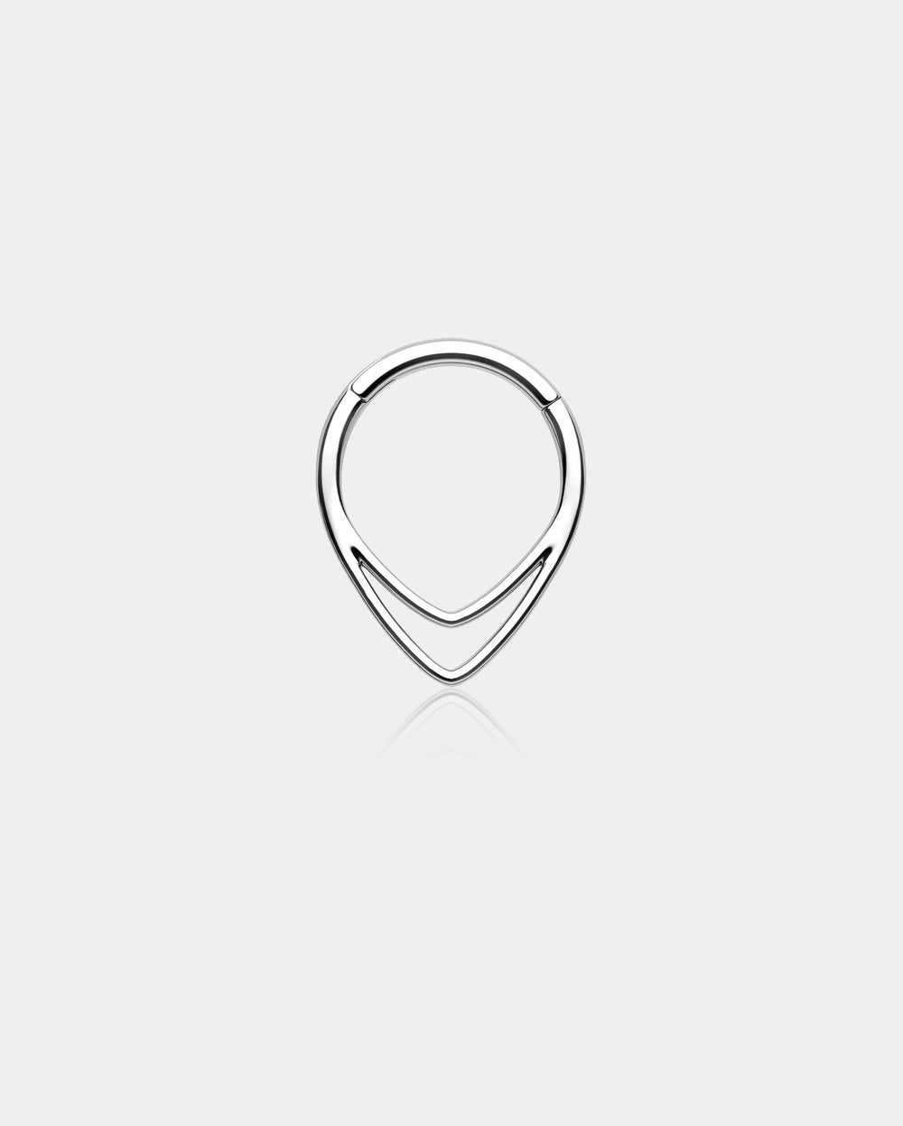 OUFER 16G Double Hoop Triangle Septum Ring Hinged Septum Clicker