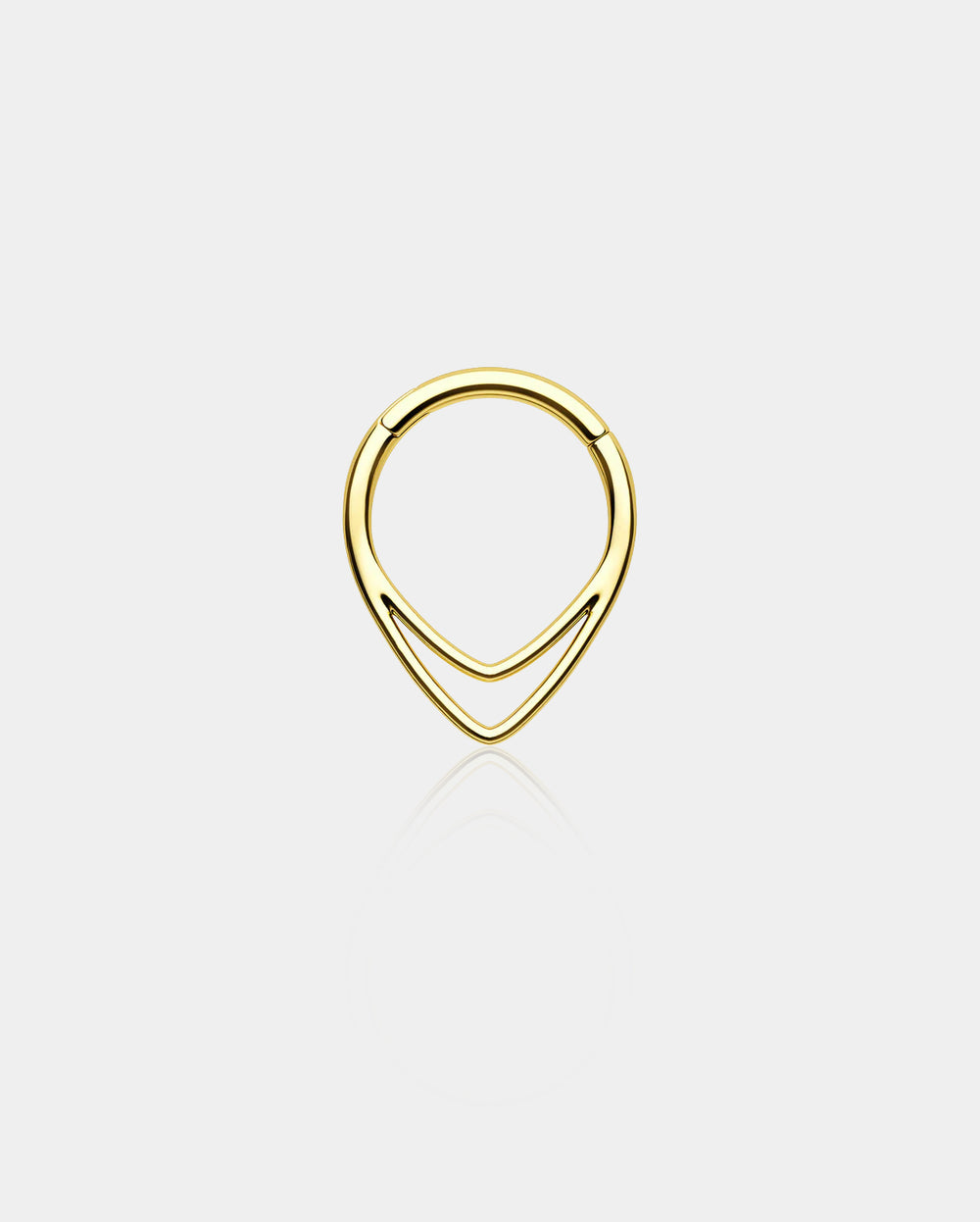 OUFER 16G Double Hoop Triangle Septum Ring Hinged Septum Clicker