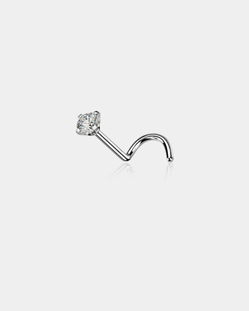20G Corkscrew Stud 2mm Titanium Threadless Nose Stud