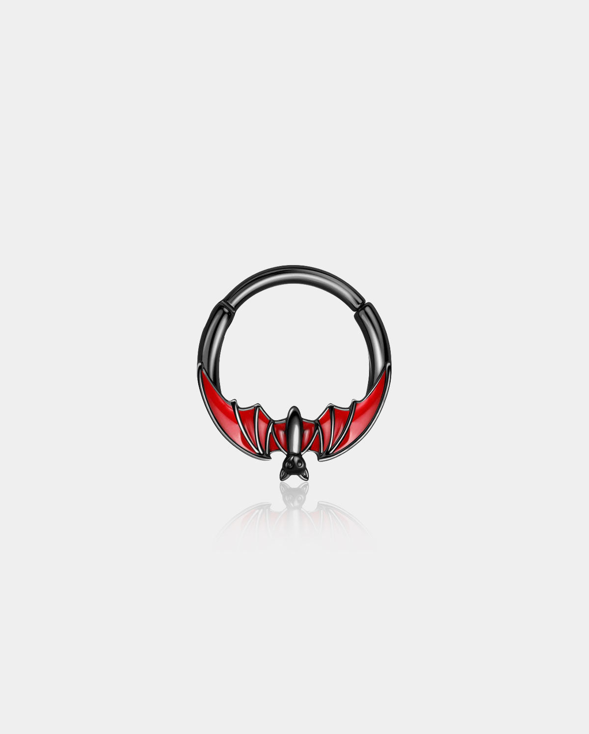 Red and Black Bat Spooky Septum Ring