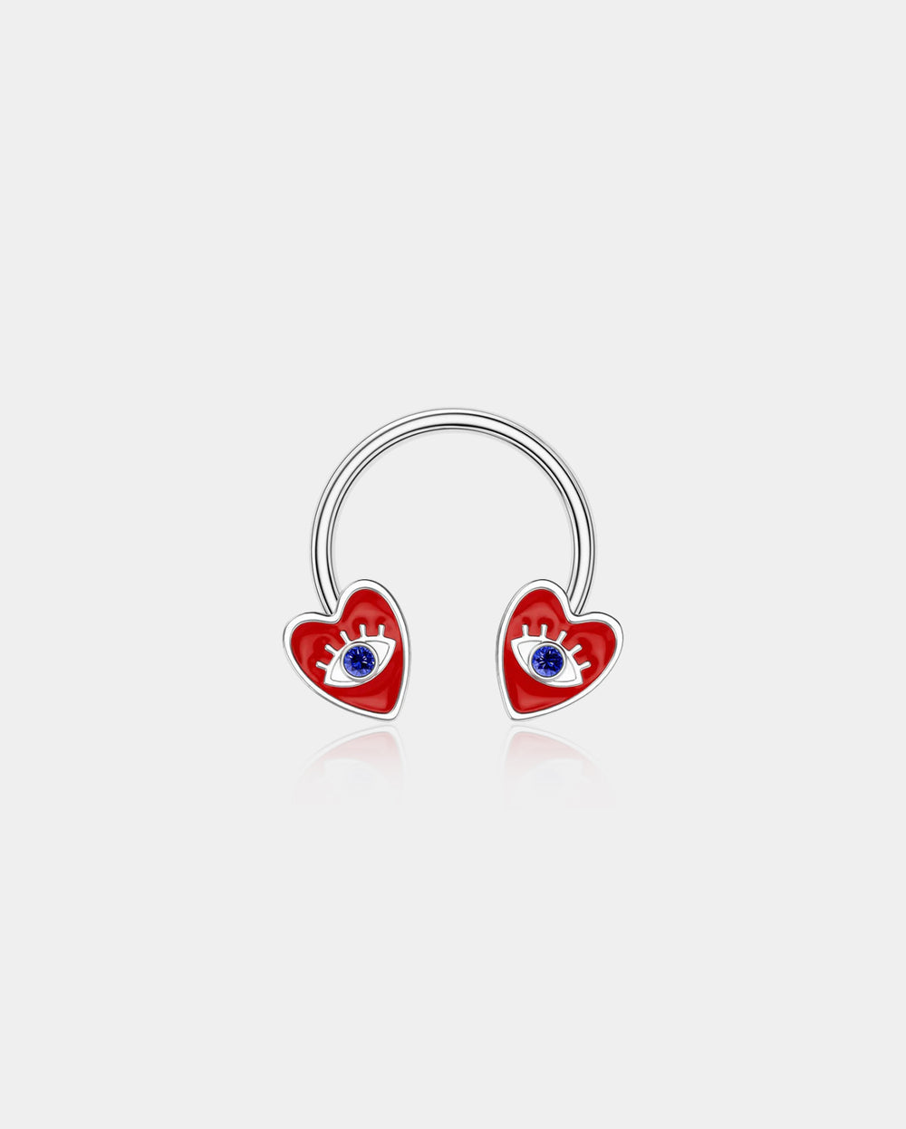16G Heart Septum Ring with Evil Eye Septum