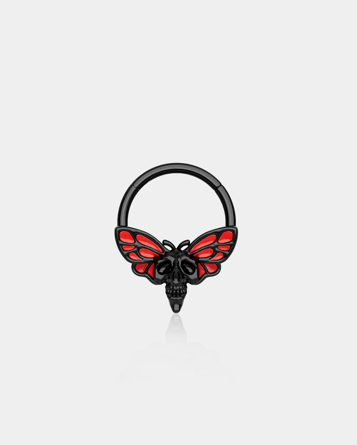 Oufer 16G Skull Moth Septum Ring Hinged Segment Hoop