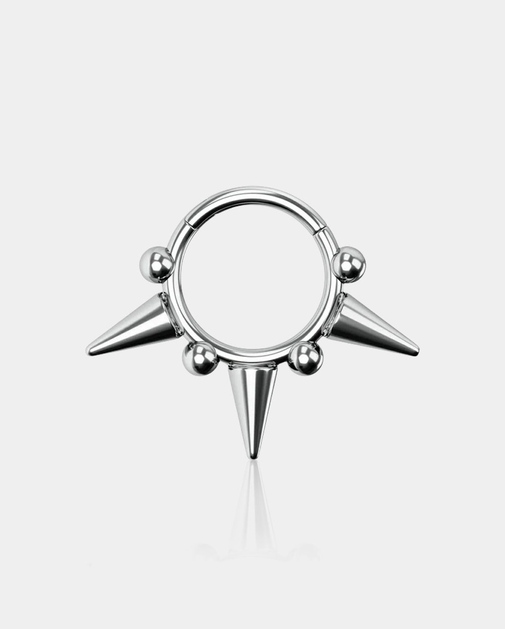 Triple Spike Septum Ring 16G Titanium Daith Earrings