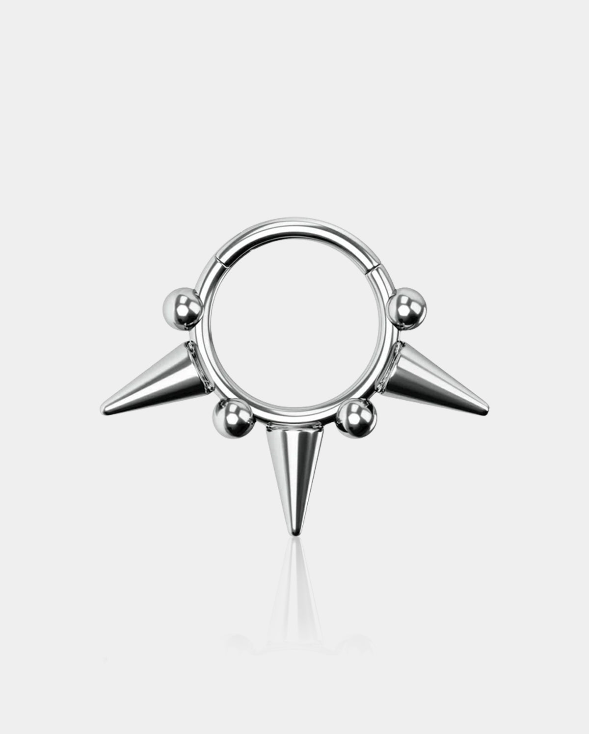 Triple Spike Septum Ring 16G Titanium Daith Earrings