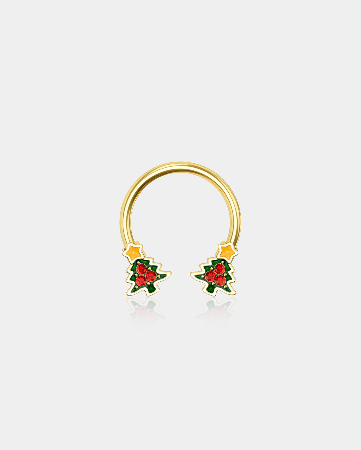 Christmas Tree Colored Septum Rings