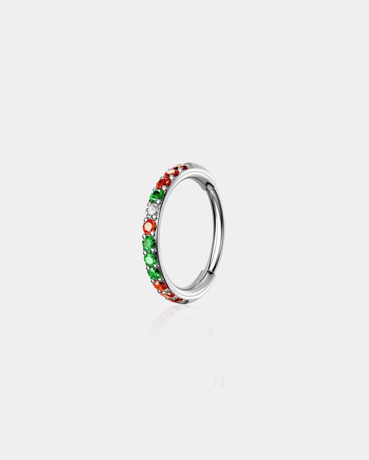 20G Red and Green CZ Christmas Nose Rings