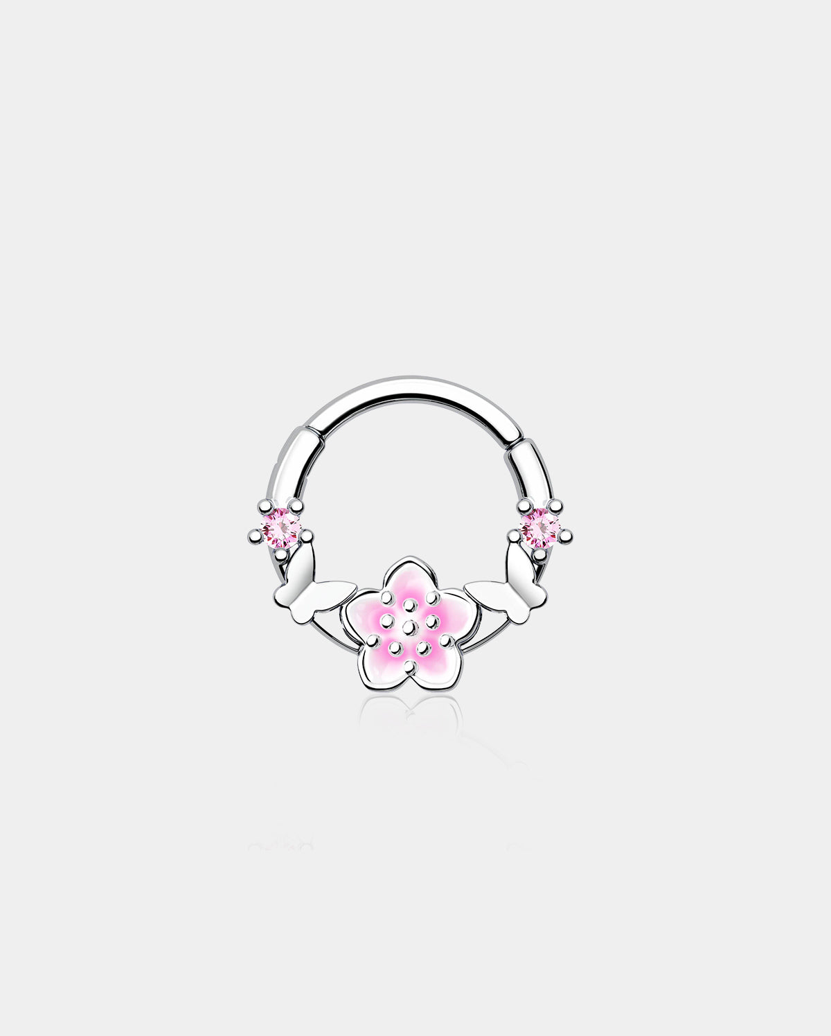Butterfly & Sakura Hinged Segment Septum Ring