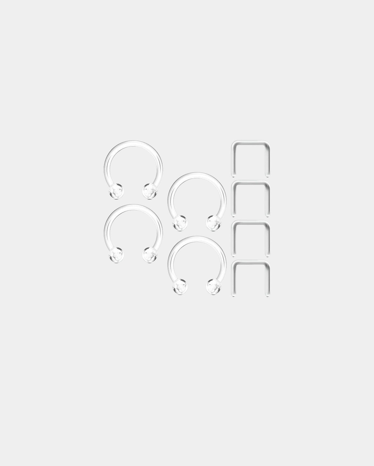 Oufer 8Pcs Acrylic Septum Clear Retainer Pack