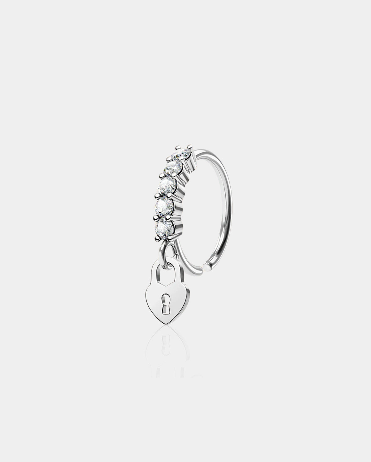 OUFER Lock Nose Ring CZ Seamless Nose Hoop