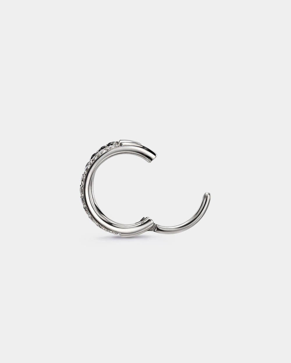 Black & Clear CZ Double Row Nose Ring