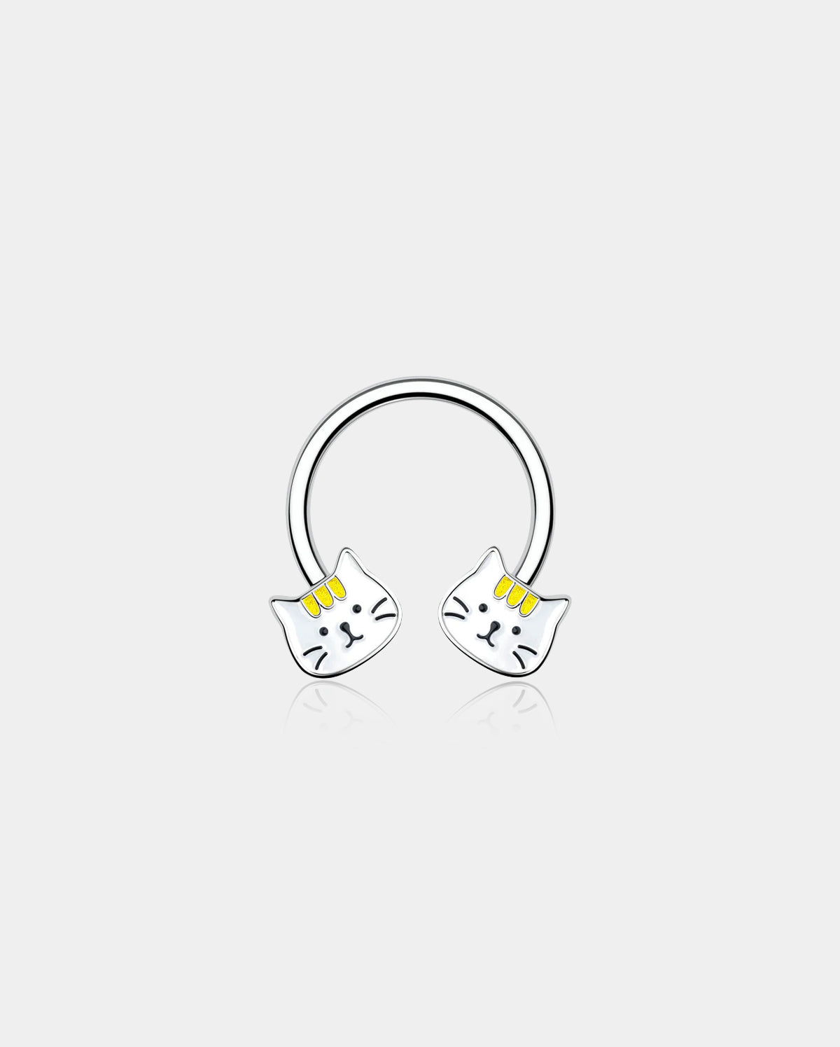 Cute Cat Septum Ring Stainless Steel Horseshoe Septum Ring