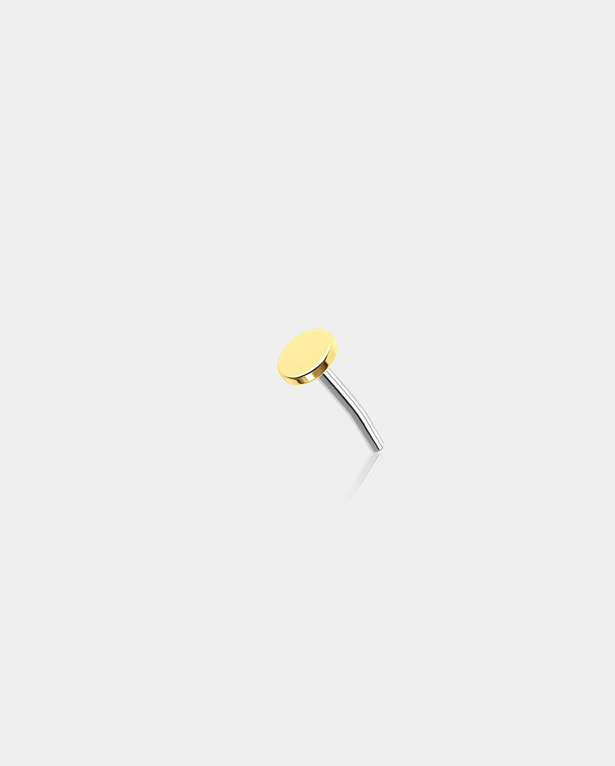 OUFER 14K Gold Disc Threadless Flat Back Earrings for Cartilage and Nose