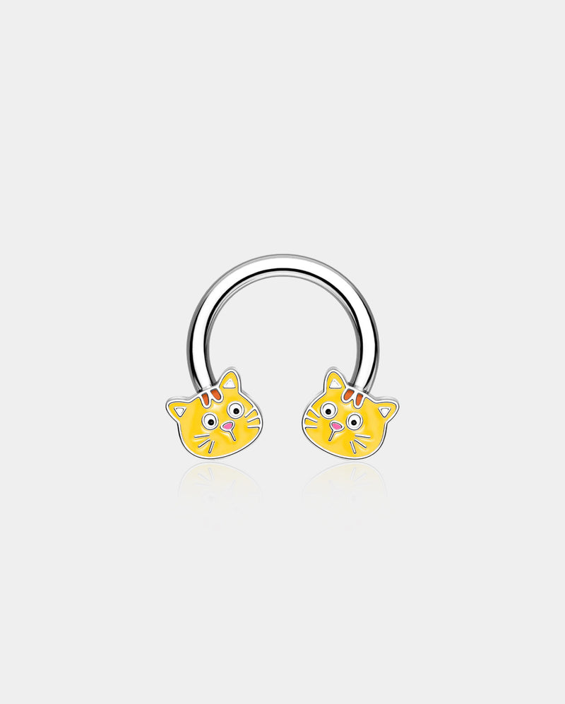 Oufer X Roly Dummy Cat Face Horseshoe Septum Ring