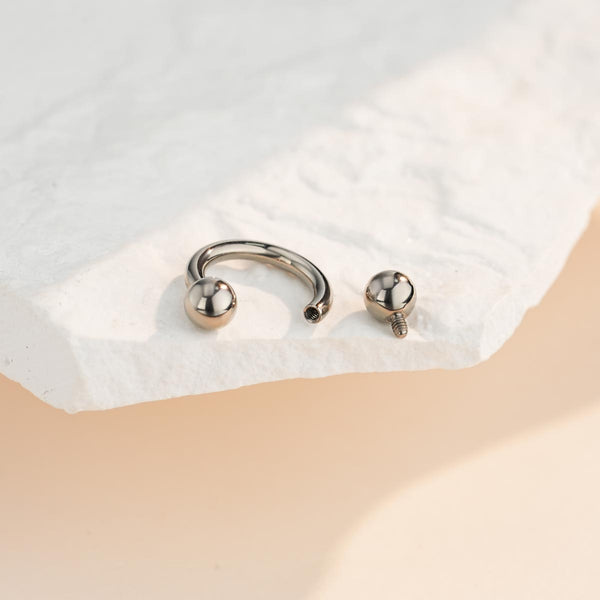 OUFER 2Pcs 14G Septum Ring Internally Threaded Titanium Horseshoe ...