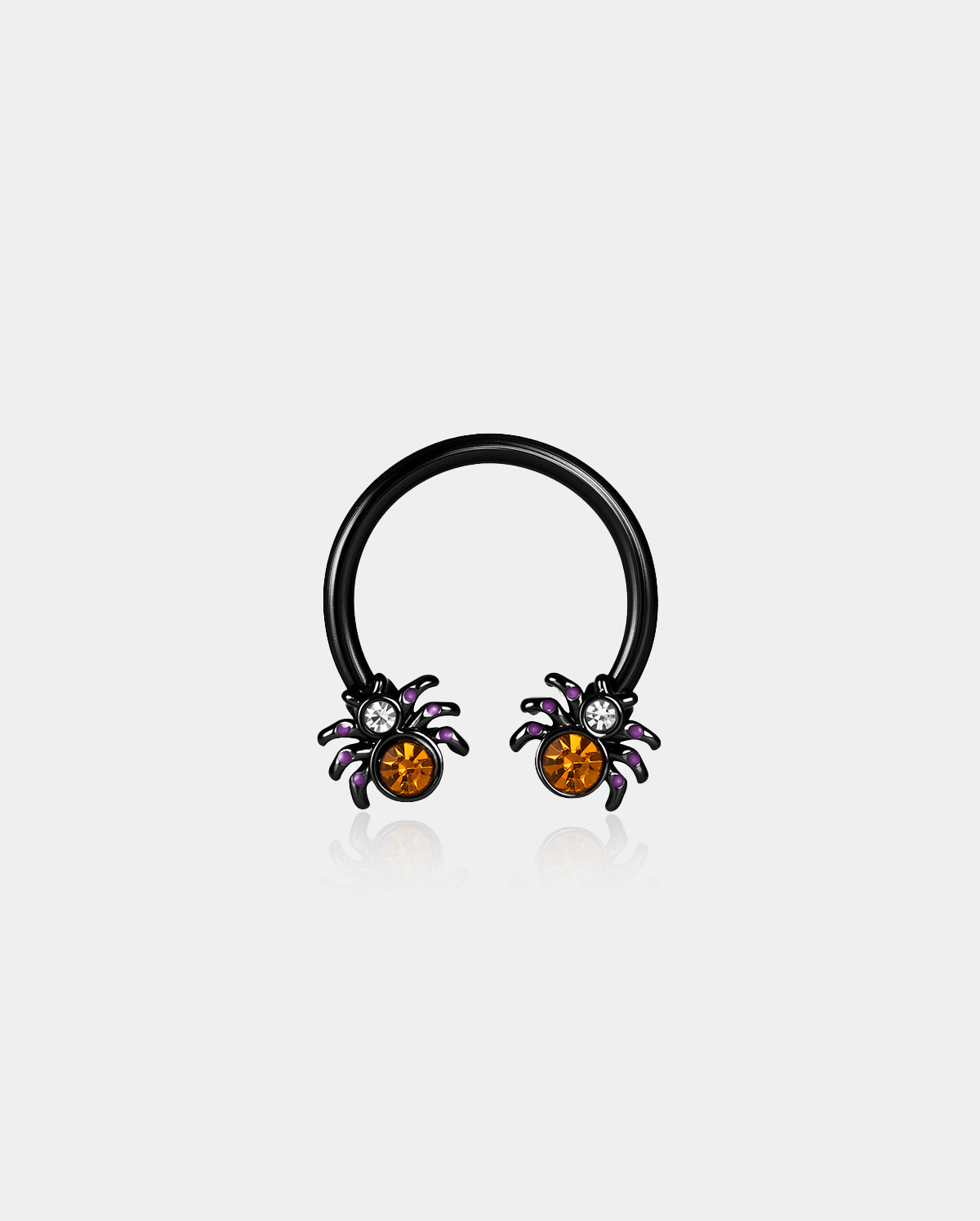 OUFER Purple and Orange Halloween Spider CBR Septum Ring
