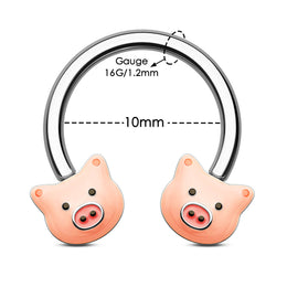 Pink Pig Cute Septum Rings 16G Horseshoe Septum Jewelry – OUFER BODY ...