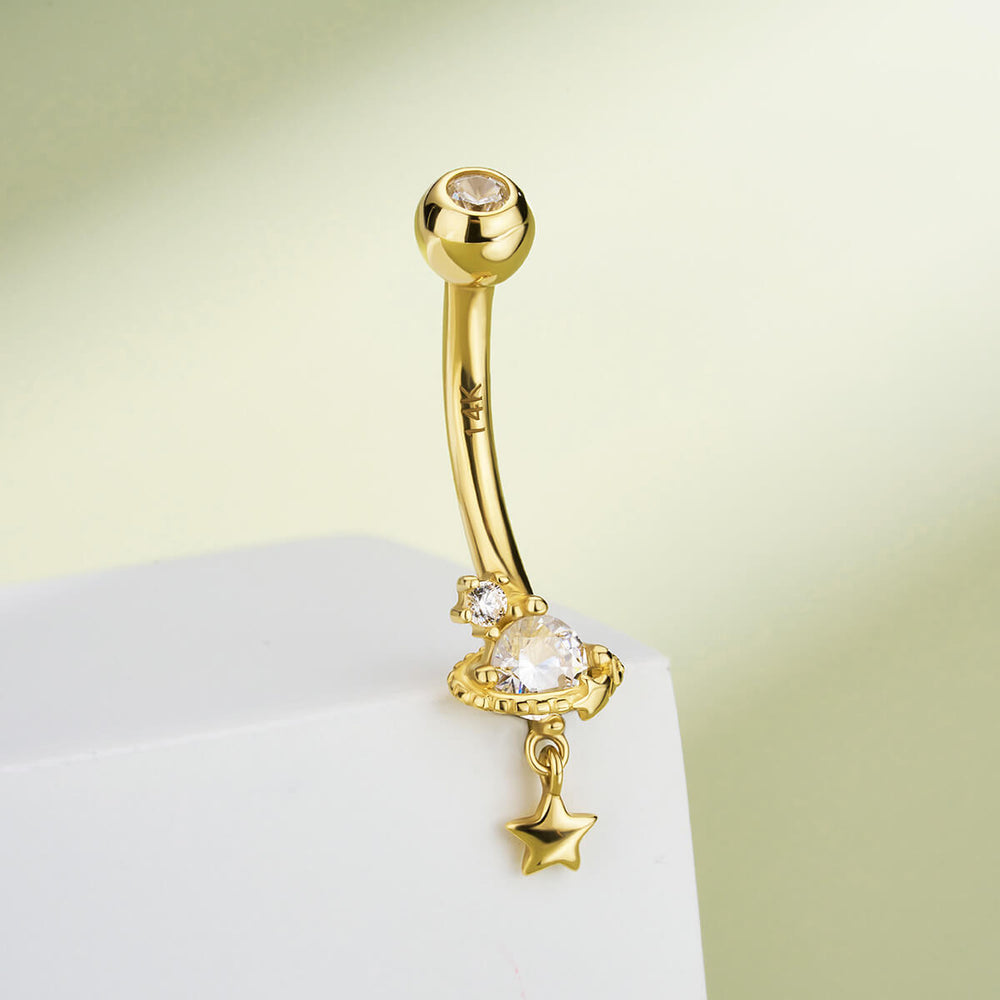 14K Gold Belly Button Rings