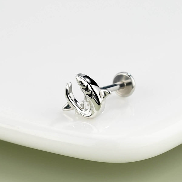 OUFER Shark Internally Threaded Flat Back Helix Stud