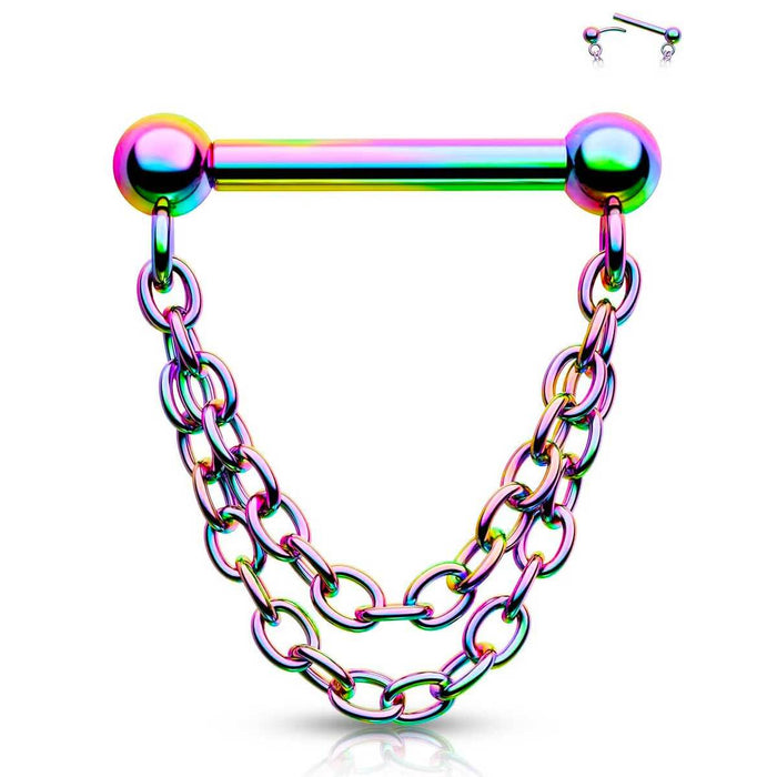 16G Threadless Chain Septum Ring