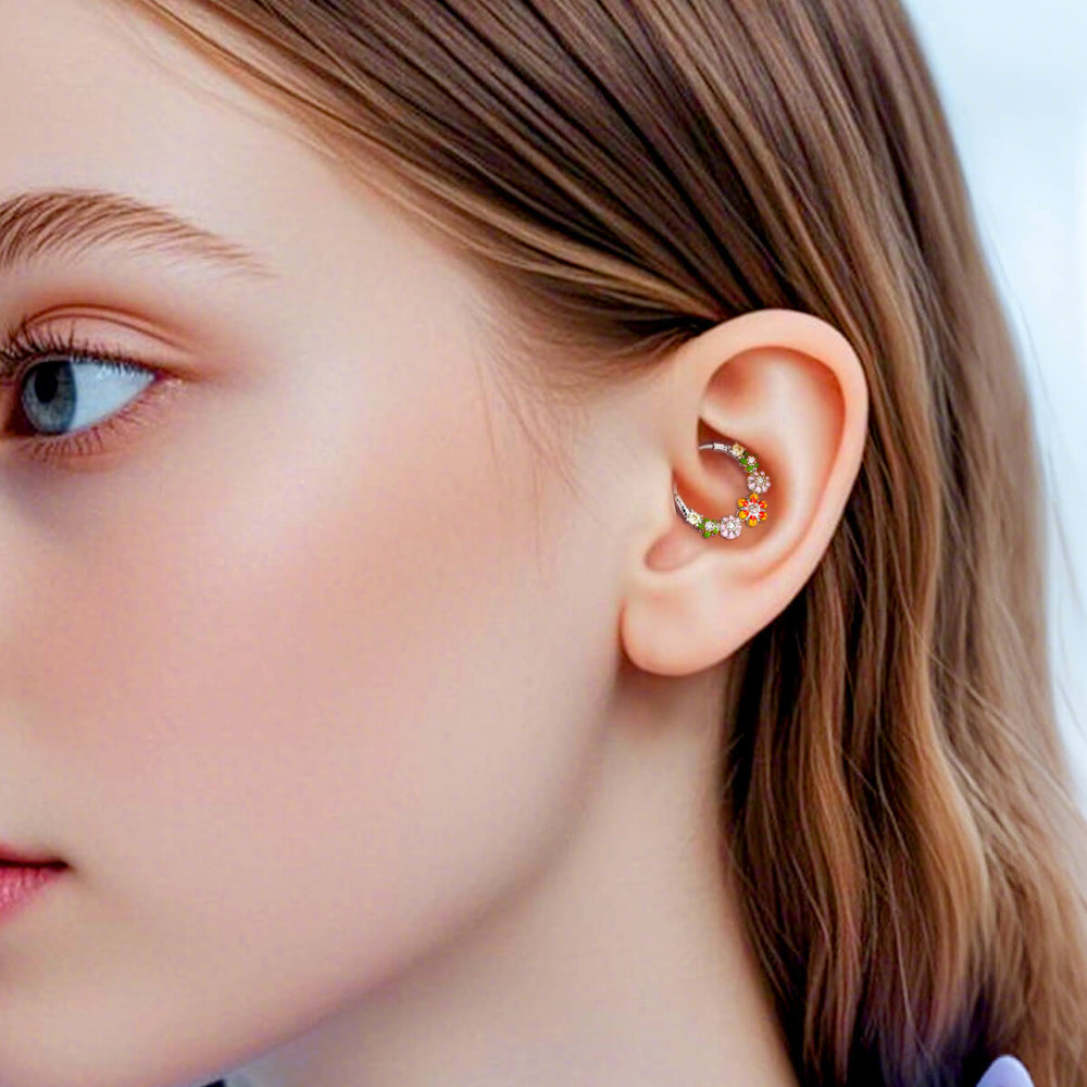 Multicolored Spring Flower Septum Ring