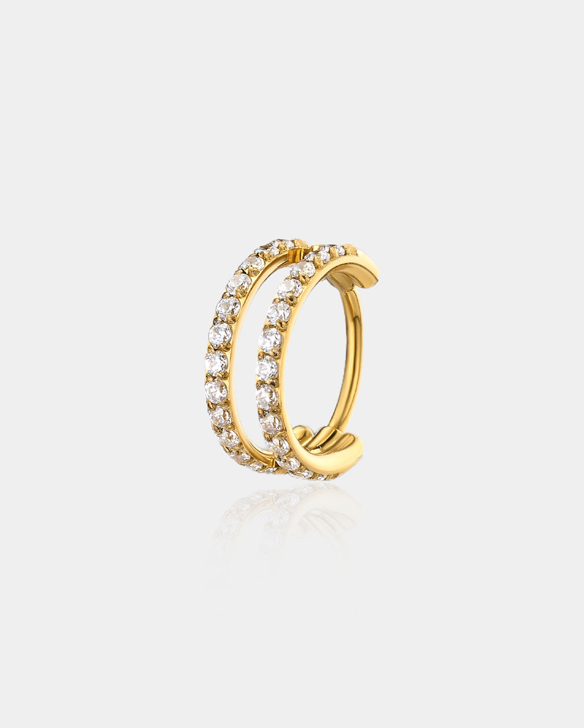 OUFER 20G Gemstone Double Row Nose Hoop Ring