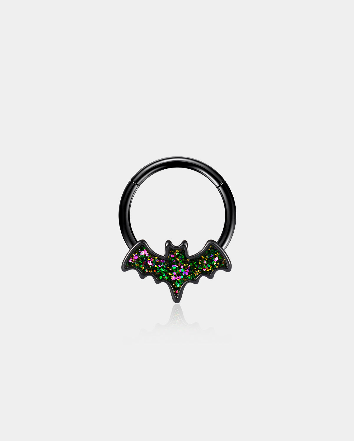 OUFER Glitter Hinged Clicker Halloween Bat Daith Septum Ring