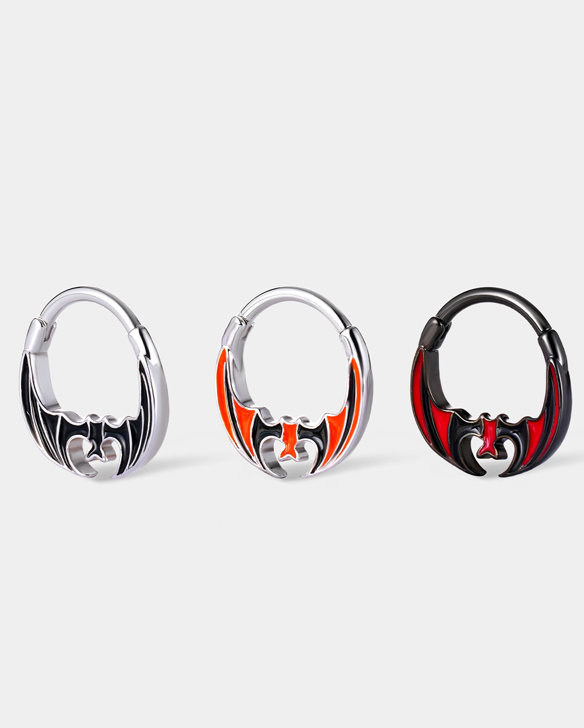 OUFER Upside-Down Bat Halloween Daith Septum Ring