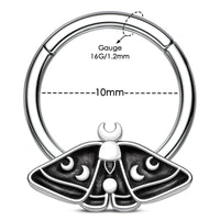Moon Wings Moth Daith Septum Ring