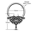 Oufer 16G Hinged Vintage Moon Phase Moth Septum Ring