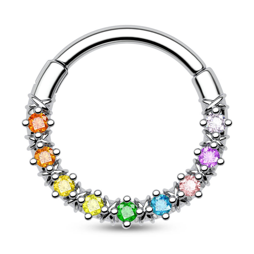 Pretty Septum Rings 16G Colorful Hinged Septum Ring