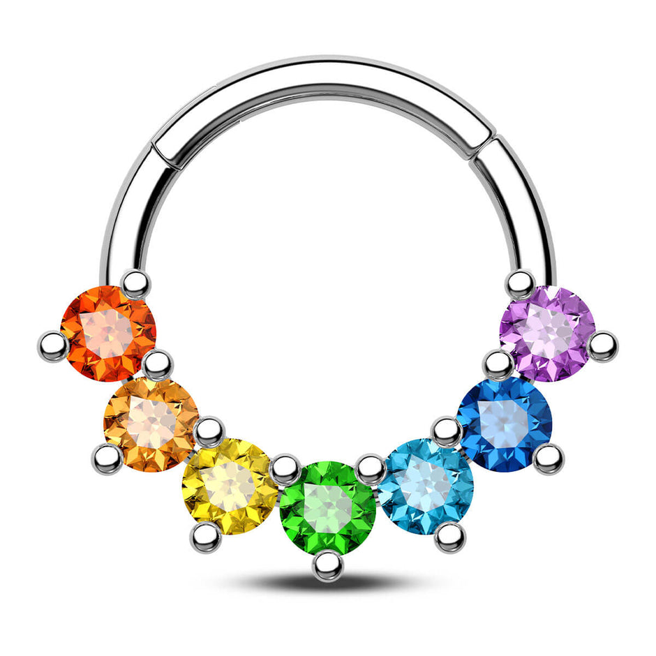 Oufer 14g Cz Star Reverse Belly Button Ring Oufer Body Jewelry