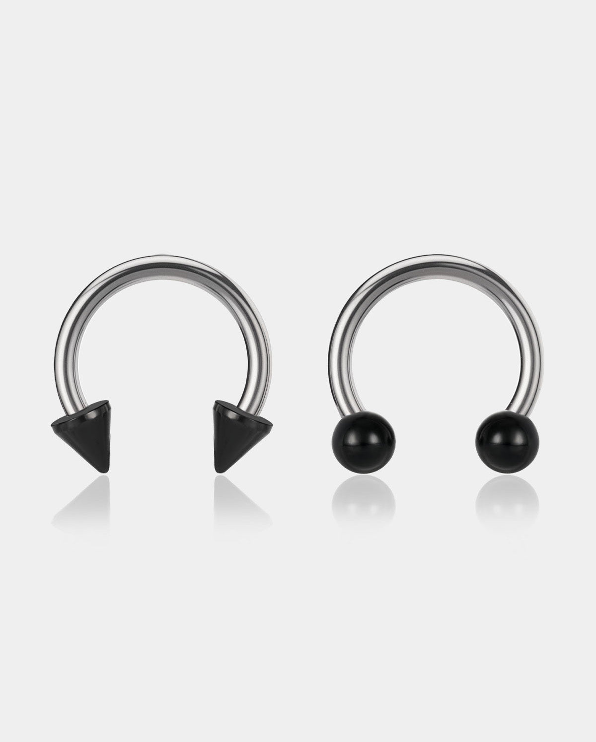 OUFER 16G Black Septum Ring Titanium Internally Threaded CBR Set