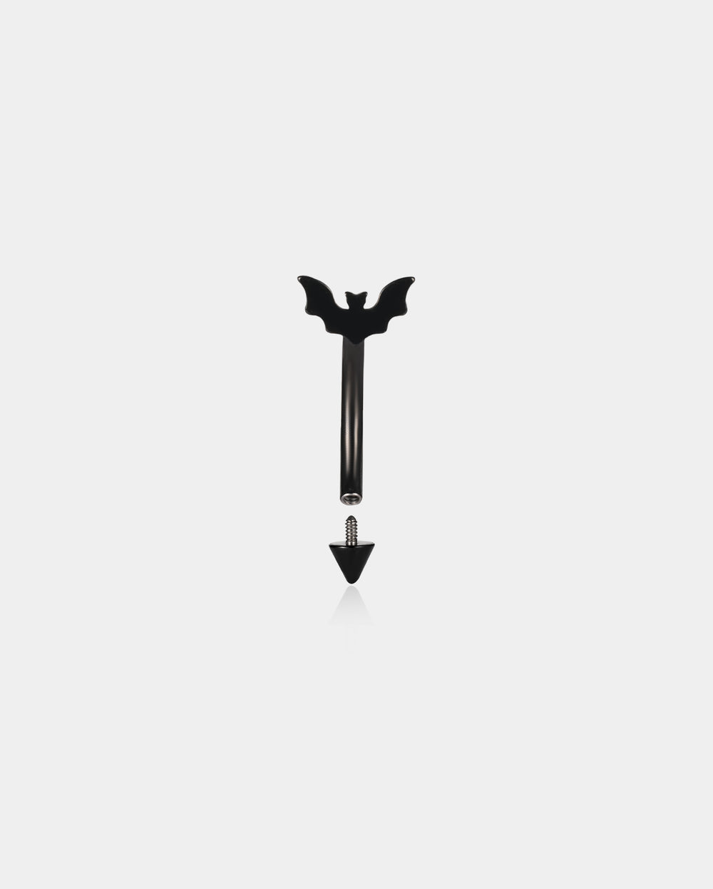 OUFER Bat Internally Threaded Titanium Rook Piercing Ring
