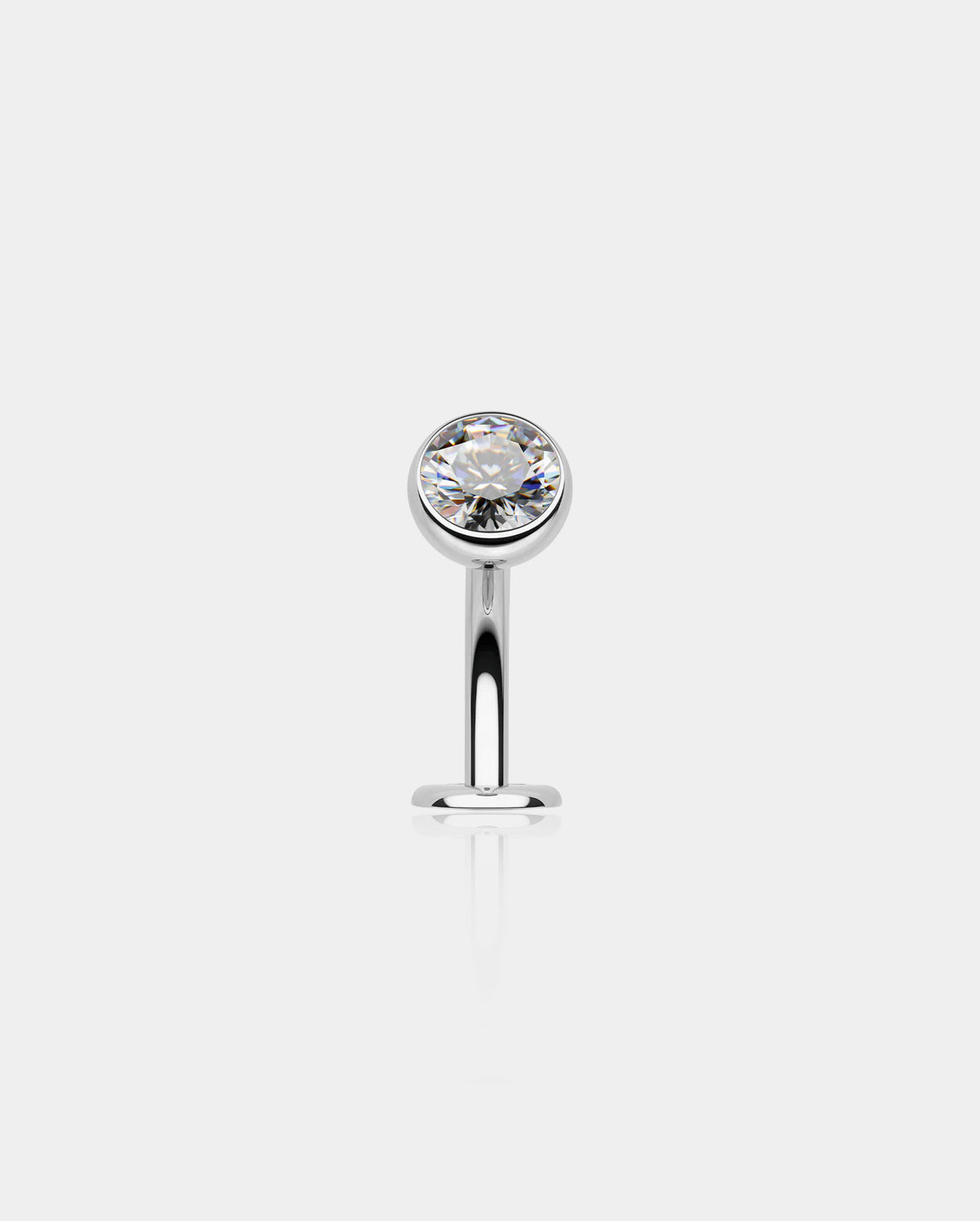 14G CZ and Opal Titanium Floating Navel Piercing Ring