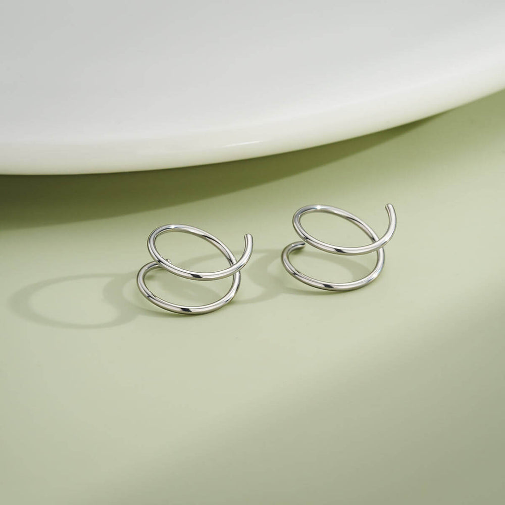 Oufer 20G Titanium Double Nose Ring Set