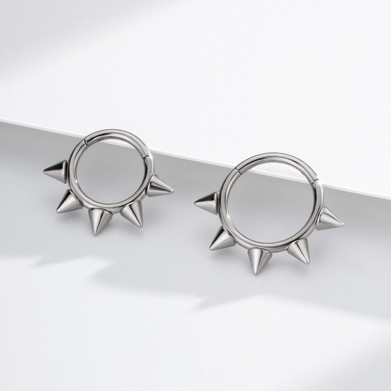 Oufer 16G Titanium Septum Ring with Spikes